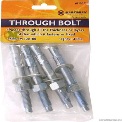 8 X Through Anchor Wall Hanging Wedge Bolts | DIY at B&Q