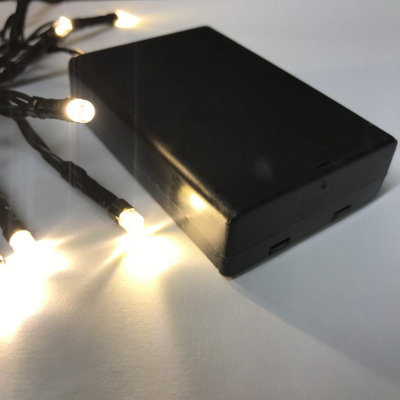 80 Golden Warm White LED battery string lights for Christmas Garlands