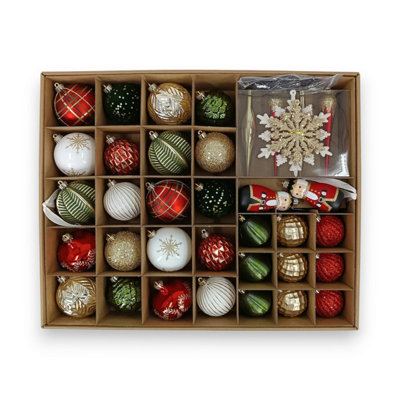 80 Pack Shatter Resistant Traditional Red Baubles