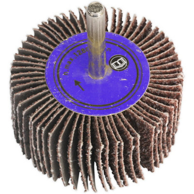 80 x 50mm Aluminium Oxide Flap Wheel - 6mm Shaft - 80 Grit - Abrasive ...