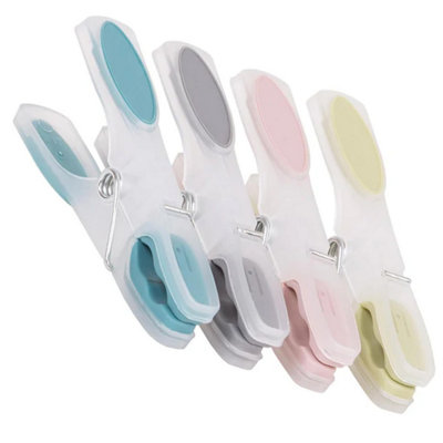 80 x Assorted Coloured Soft Grip Plastic Laundry Clothing Pegs For ...