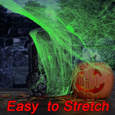800 sqft Halloween Glow Spider Webs Indoor & Outdoor Spooky Spider ...
