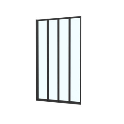 800 x 1400 mm 4 Fold Door Bath Shower Screen Black Frame