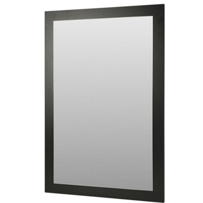 800 x 500mm Bathroom Matt Dark Grey Mirror (Central) | DIY at B&Q