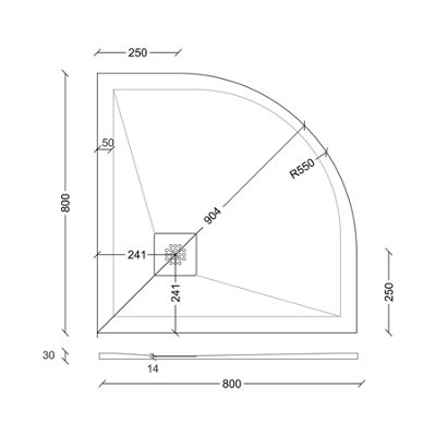 800 x 800mm Matt Black Quadrant Shower Enclosure with Black Stone Tray ...