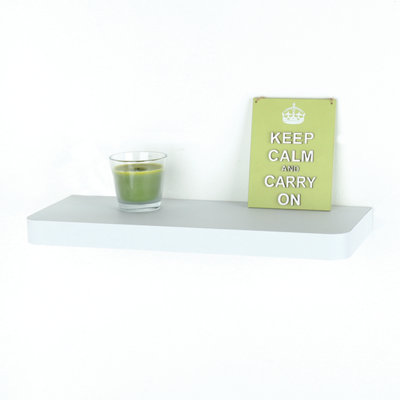 800mm Arran Floating Shelf Kit With Rounded Corners, Matt White