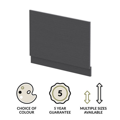 800mm Edge/Power Straight End Bath Panel & Plinth - Textured Woodgrain ...