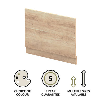 800mm Straight Bath End Panel and Plinth - Bleached Oak