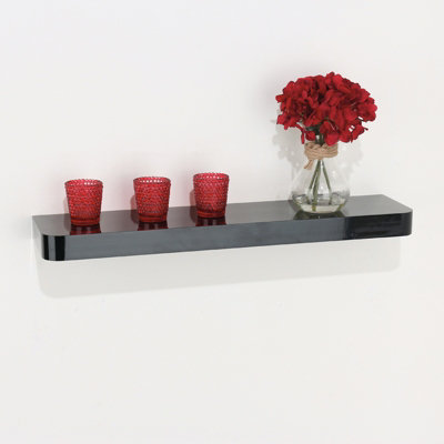 800mm trent narrow floating shelf kit, matt black | DIY at B&Q