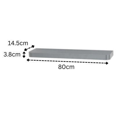 800mm Trent Narrow Floating Shelf Kit, Matt Grey