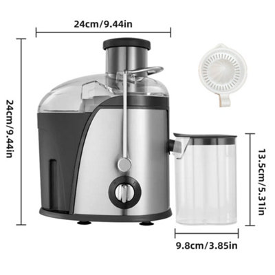 800W Centrifugal Juicer Whole Fruit & Veg Extractor Stainless Steel ...