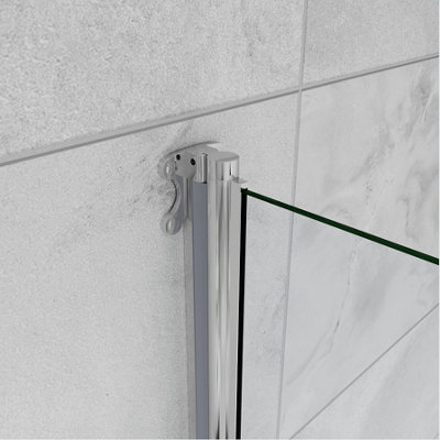 800x1400mm Bathroom Chrome Pivot Bath Shower Screen Curved Frameless ...