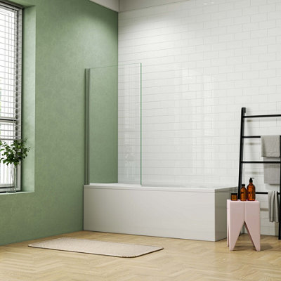 800x1400mm Chrome 180 degrees Pivot Bath Tub Shower Screen with 6mm ...