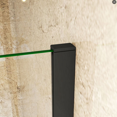 800x1900mm Black Walk In Shower Enclosure Screen Bathroom Wet Room 8mm ...