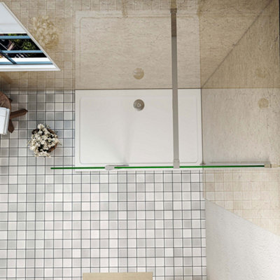 800x1900mm Wet Room Shower Enclosure Screen 300mm Flipper Glass Panel ...