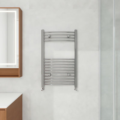 800x500mm Bathroom Curved Heated Towel Rail Radiator Warmer Ladder Chrome