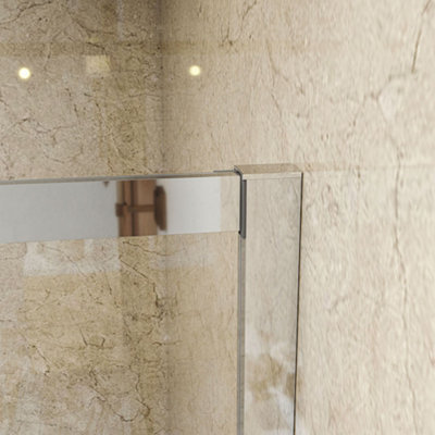 800x760x1850mm Corner Entry Shower Enclosure+800x760mm Stone Tray with ...