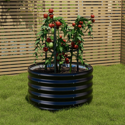 80cm Dia Round Galvanized Steel Raised Bed Kit Outdoor Metal Bottomless ...