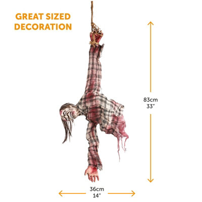 80CM HANGING ZOMBIE LIGHT MOVING SOUND ANIMATED HALLOWEEN DECORATION ...