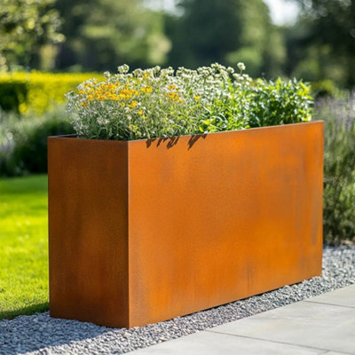 80cm Long 60cm High Corten Steel Tall Trough Planter
