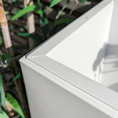 80cm Long Zinc Matte White 60cm Tall Trough Planter