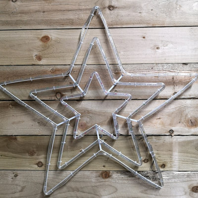 80cm Multicoloured LED Indoor Outdoor Star Ropelight Christmas Decoration