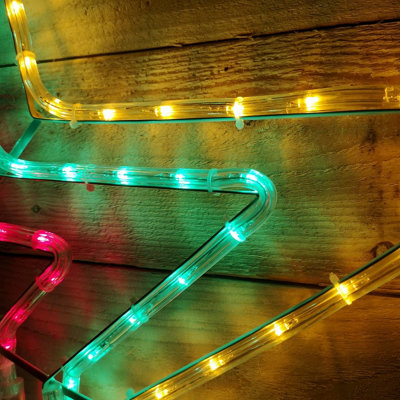80cm Multicoloured LED Indoor Outdoor Star Ropelight Christmas Decoration