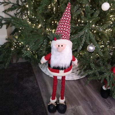 80cm Plush Father Christmas Santa Claus with Extendable Legs