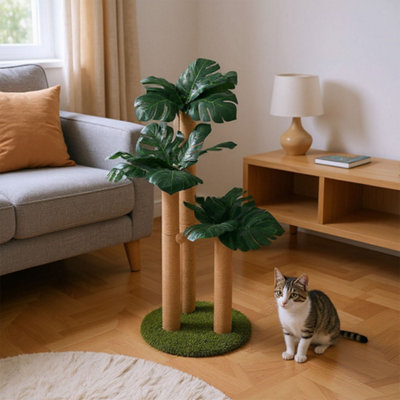 80cm Tall Multifunctional Cat Scratching Post with Hanging Ball
