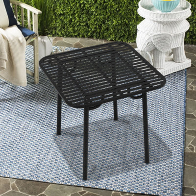 80cm W Square Outdoor Metal Garden Table with Anti-Rust Coating Design ...