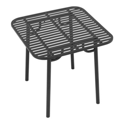 80cm W Square Outdoor Metal Garden Table with Anti-Rust Coating Design ...