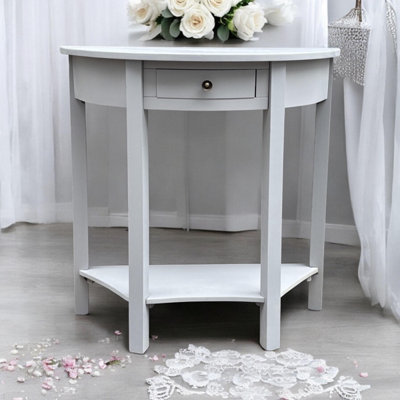 80CM WOODEN 2 DRAWER SIDE TABLE