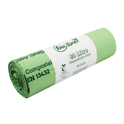 80L Bioliner Compostable Swing Bin/Dustbin Liners - 1 Roll