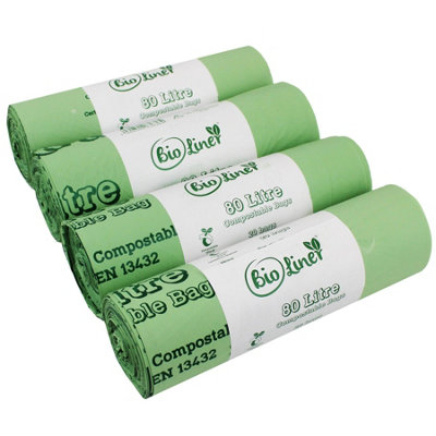 80L Bioliner Compostable Swing Bin/Dustbin Liners - 4 Rolls