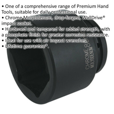 80mm Forged Impact Socket - Durable Chromoly Construction for 1 Inch ...