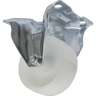 80mm Heavy-Duty Fixed Plate Castor Wheel - Non-Marking Polyamide with ...