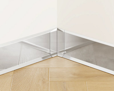 80MM INTERNAL MODULAR STEEL CORNER FOR STEEL SKIRTING BOARDS - SILVER ...