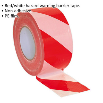 80mm x 100m Red and White Non-Adhesive Barrier Tape for Safety and ...