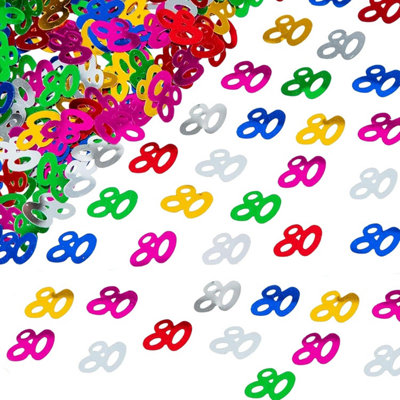 80th Birthday Confetti Multicolour 2 pack x 14 grams birthday ...