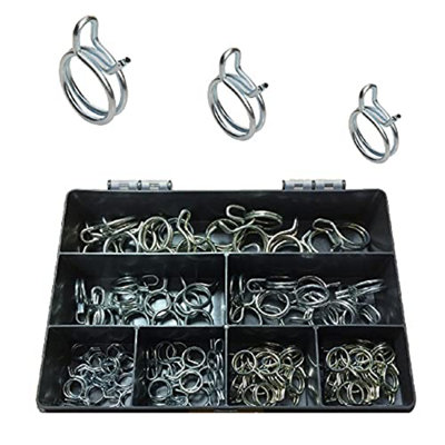 84 x Assorted Mikalor Double Wire Spring Clips Coolant Oil Turbo Hose ...