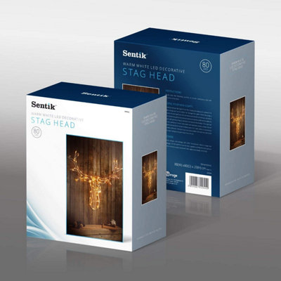 85cm Hanging Stags Head Display Light - Reindeer Stag Head Metal Frame ...