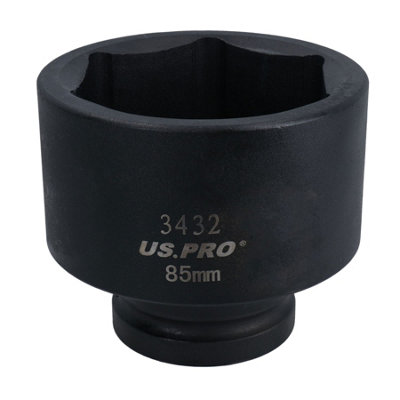 85mm 1in Drive Deep Metric Impact Impacted Socket 6 Sided Point Single ...
