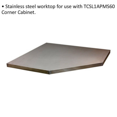 865mm Stainless Steel Worktop for Modular Corner Cabinets