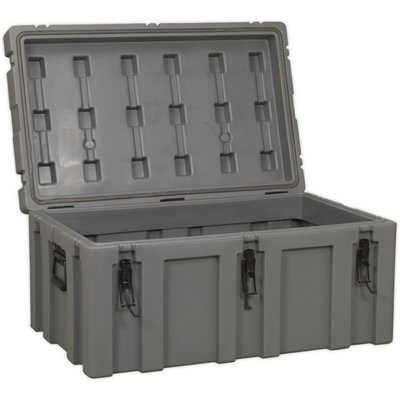 870 x 530 x 425mm Outdoor Waterproof Storage Box - 131L Heavy Duty Cargo Case | DIY at B&Q