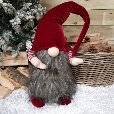 87cm Festive Christmas Gonk Decoration with Furry Body and Red Hat