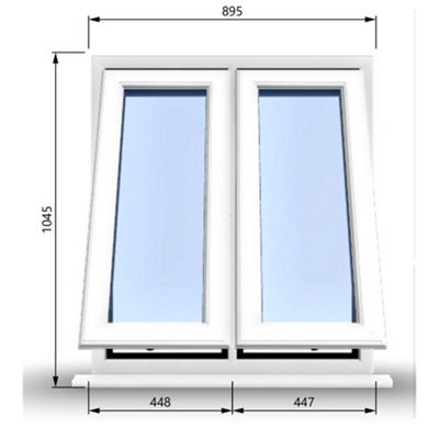 895mm (W) x 1045mm (H) PVCu StormProof Casement Window - 2 Vertical ...