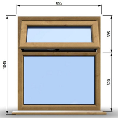 895mm (W) x 1045mm (H) Wooden Stormproof Window - 1 Top Opening Window ...