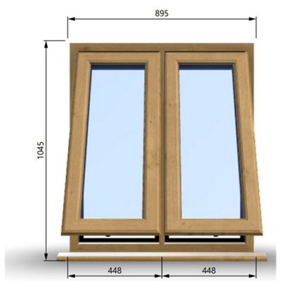 895mm (W) x 1045mm (H) Wooden Stormproof Window - 2 Opening Windows ...