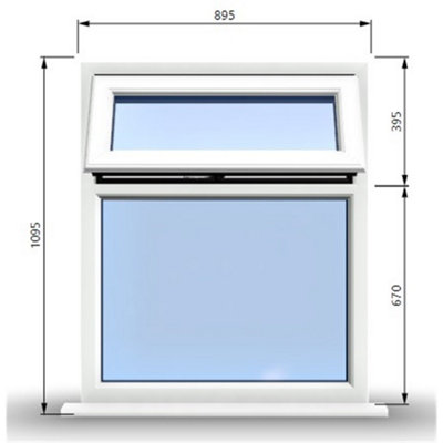 895mm (W) x 1095mm (H) PVCu StormProof Casement Window - 1 Top Opening ...
