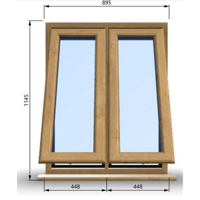 895mm (W) x 1145mm (H) Wooden Stormproof Window - 2 Opening Windows ...